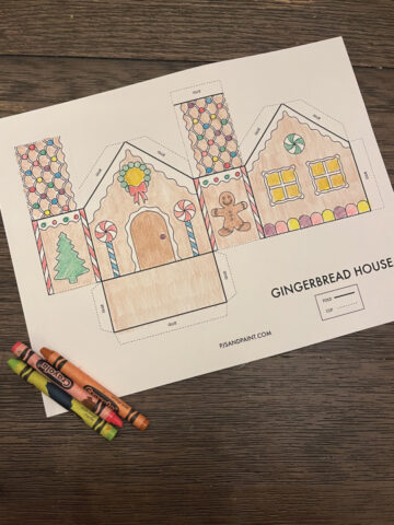 Free Printable 3D Gingerbread House Coloring Page