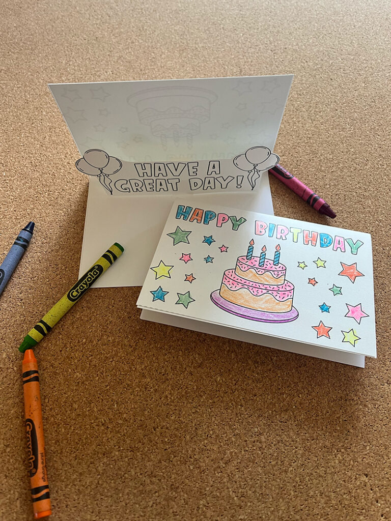 How to make a pop up birthday card - Free printable - Pjs and Paint