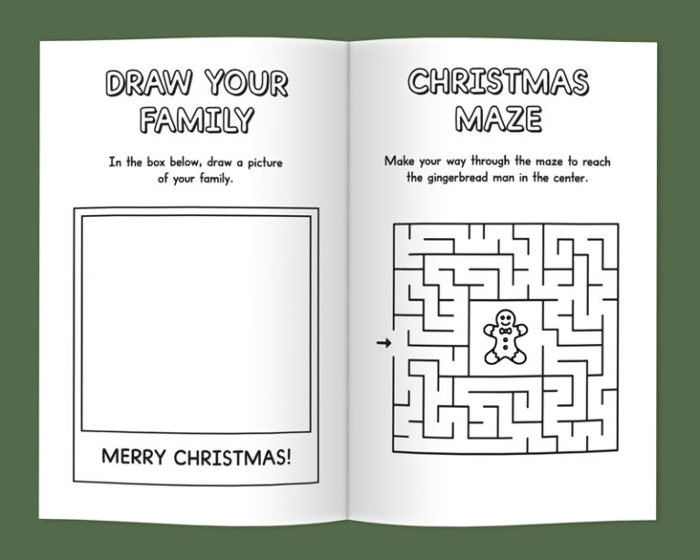 Free Printable Christmas Activity and Coloring Book - Pjs and Paint