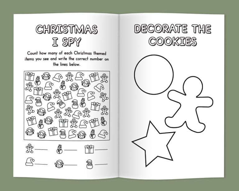 Free Printable Christmas Activity and Coloring Book - Pjs and Paint