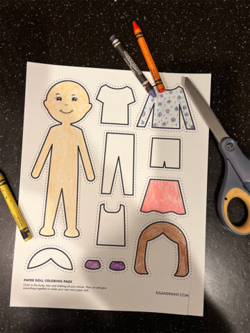 Free Printable Paper Doll Coloring Page - Pjs and Paint