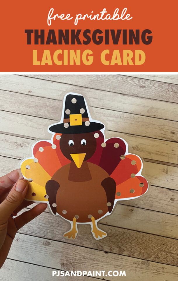 Free Printable Thanksgiving Lacing Cards - Pjs and Paint