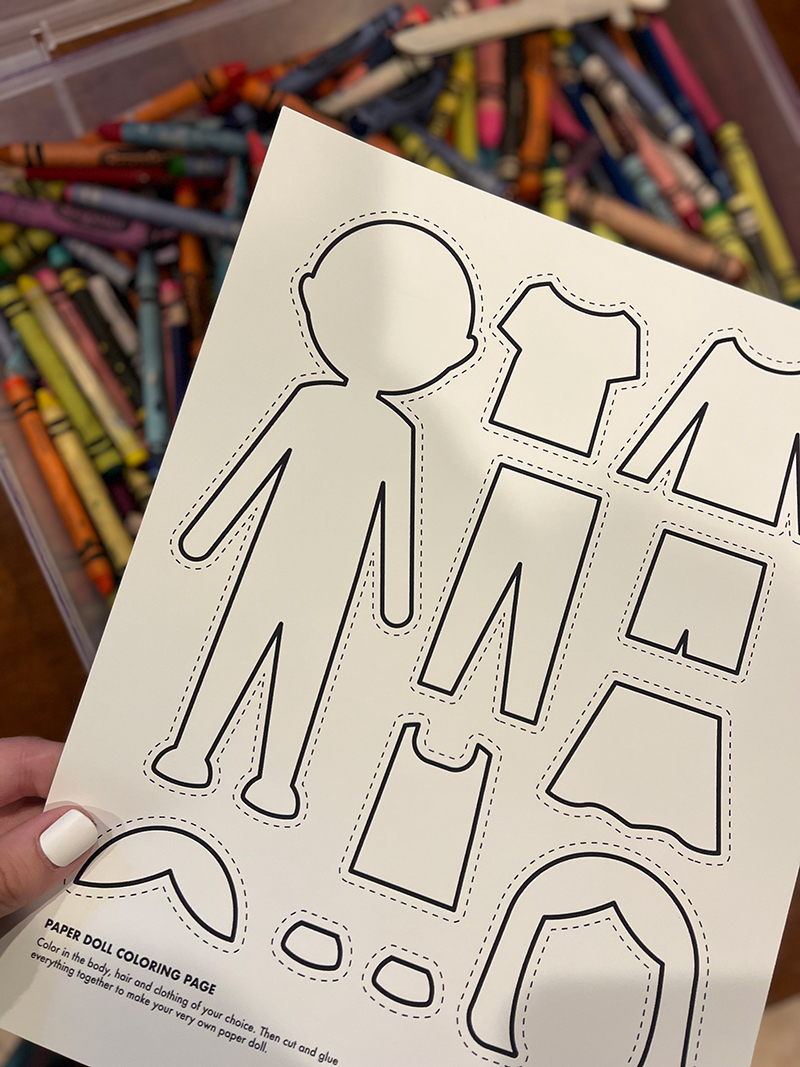 Free Printable Paper Doll Coloring Page Pjs And Paint