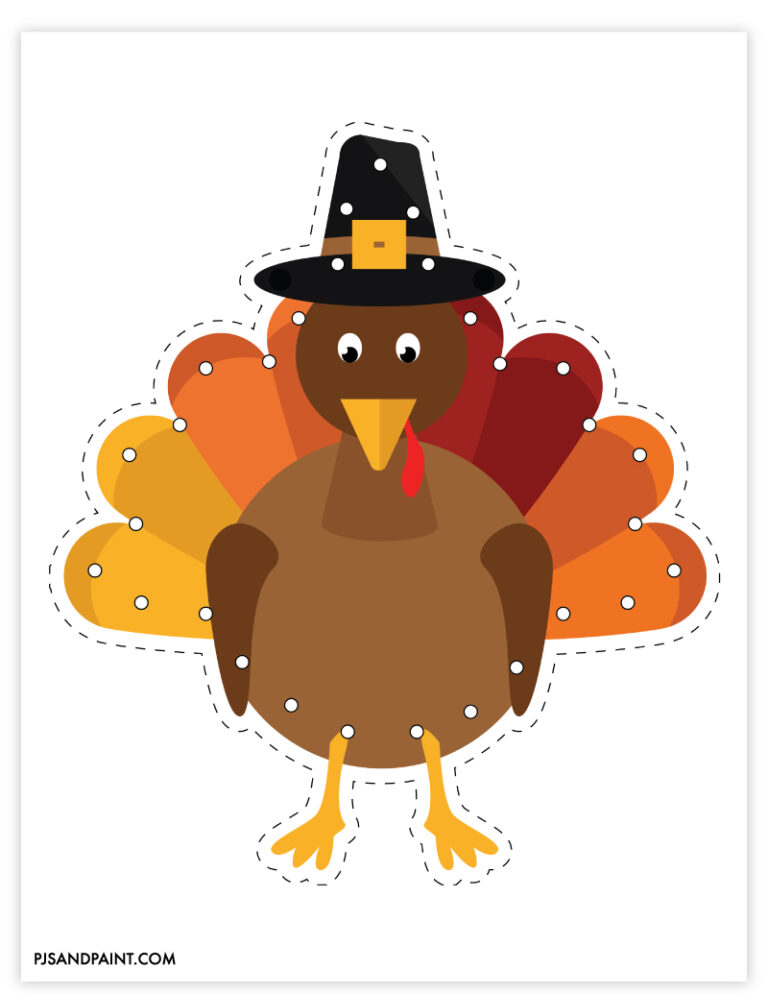 Free Printable Thanksgiving Lacing Cards - Pjs and Paint