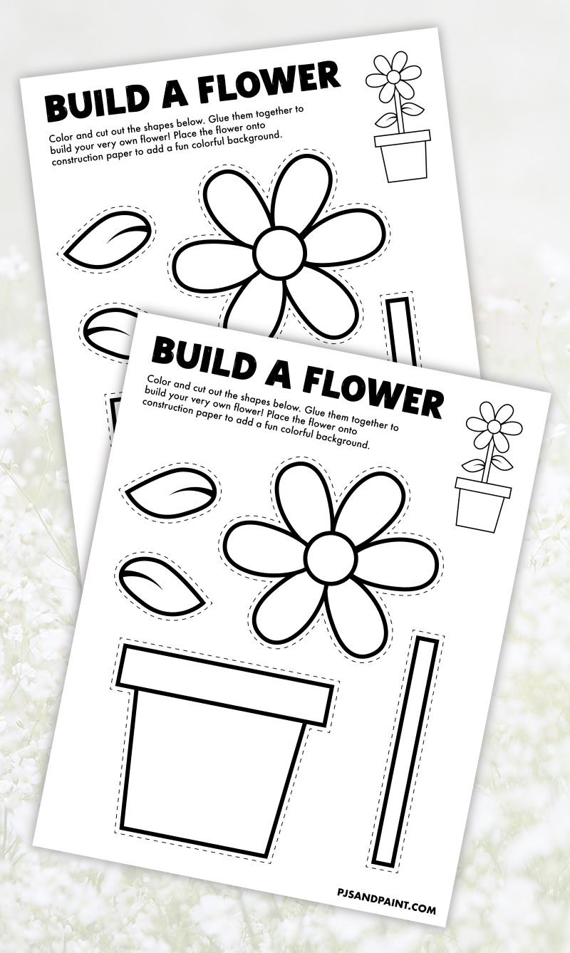 Free Printable Build A Flower Activity Pjs And Paint