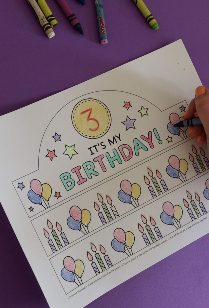Free Printable Birthday Crown - Pjs and Paint