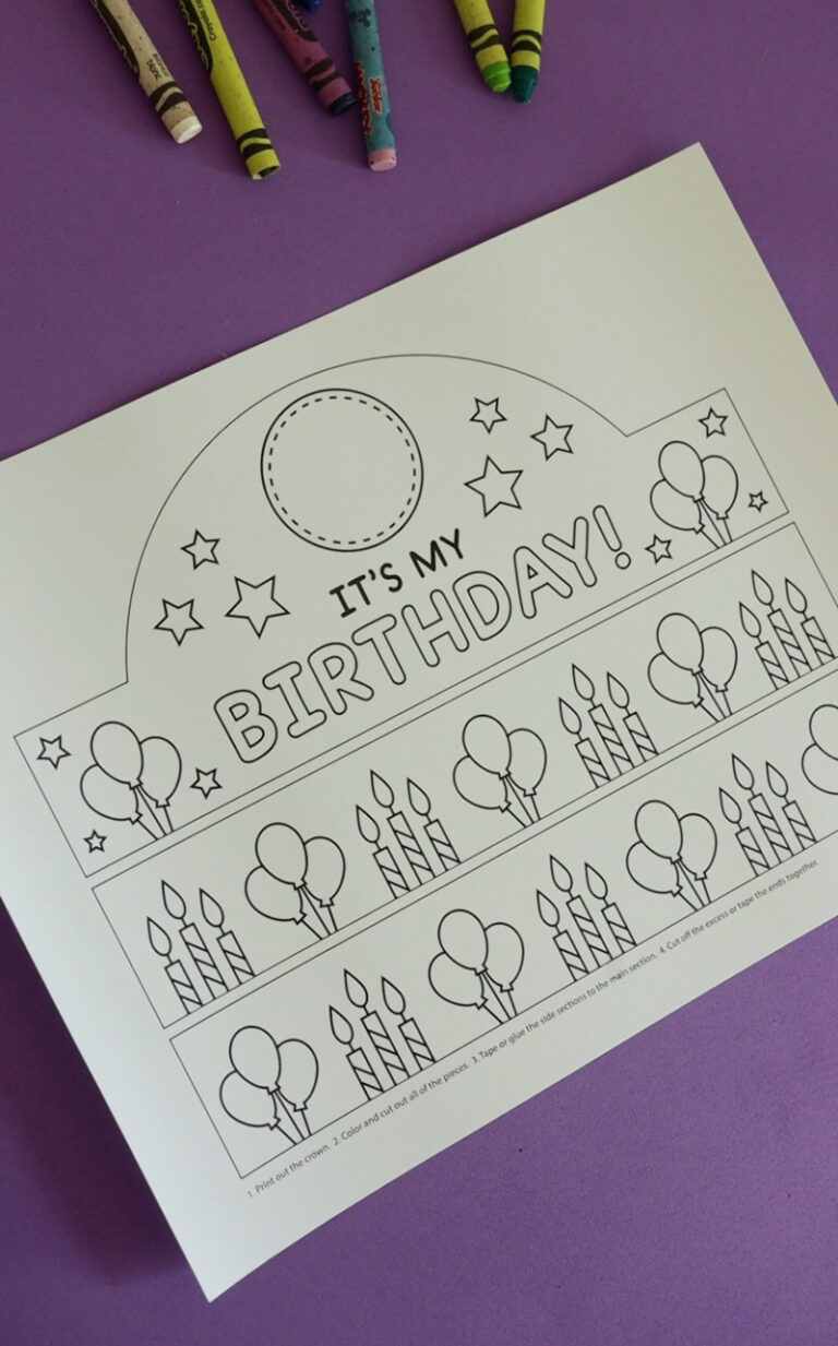 Free Printable Birthday Crown - Pjs and Paint