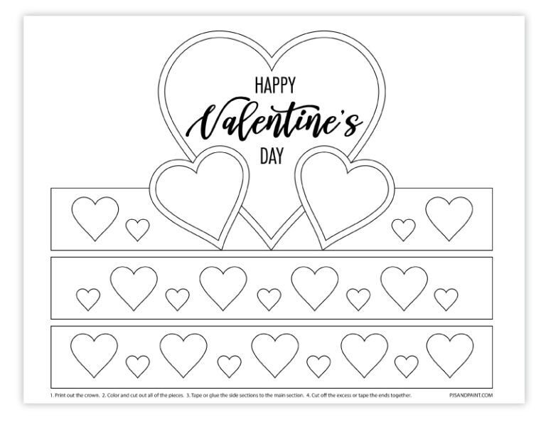 Free Printable Valentine's Day Crown - Pjs and Paint
