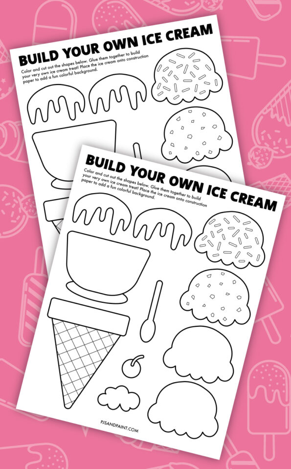 Build Your Own Ice Cream - Free Printable Craft - Pjs and Paint