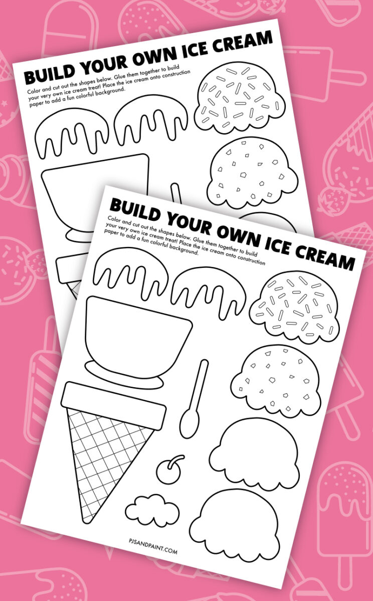 Build Your Own Ice Cream - Free Printable Craft - Pjs and Paint
