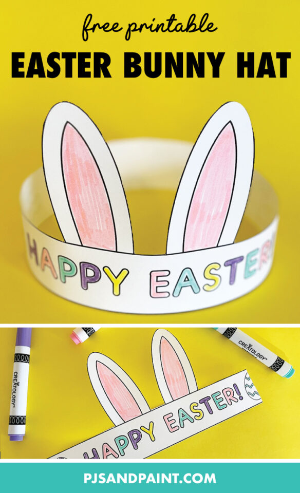 Free Printable Easter Bunny Hat - Pjs and Paint