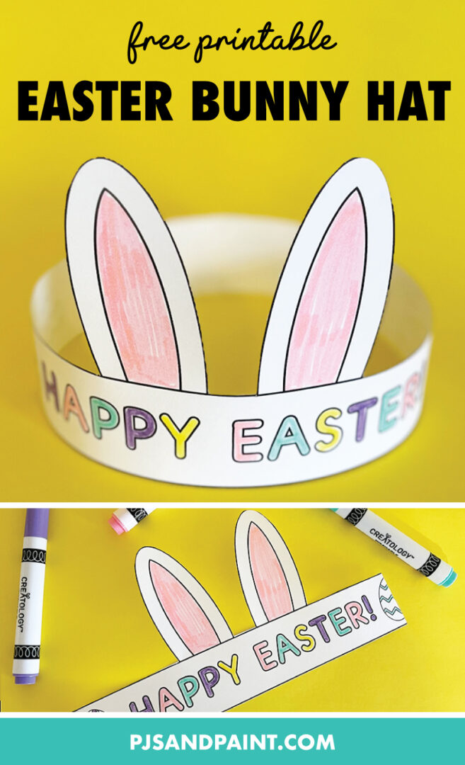 Free Printable Easter Bunny Hat - Pjs and Paint