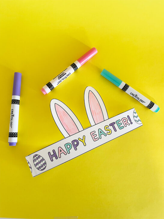 Free Printable Easter Bunny Hat - Pjs and Paint
