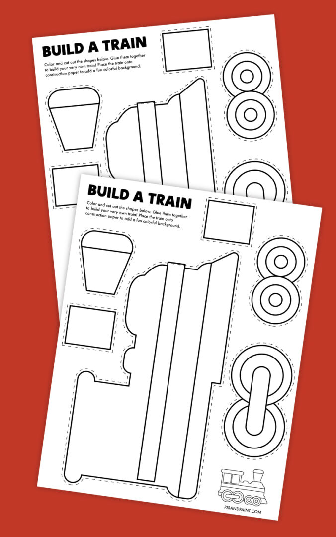 Free Printable Build a Train Craft - Pjs and Paint