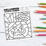 Free Printable Halloween Color by Number Worksheet