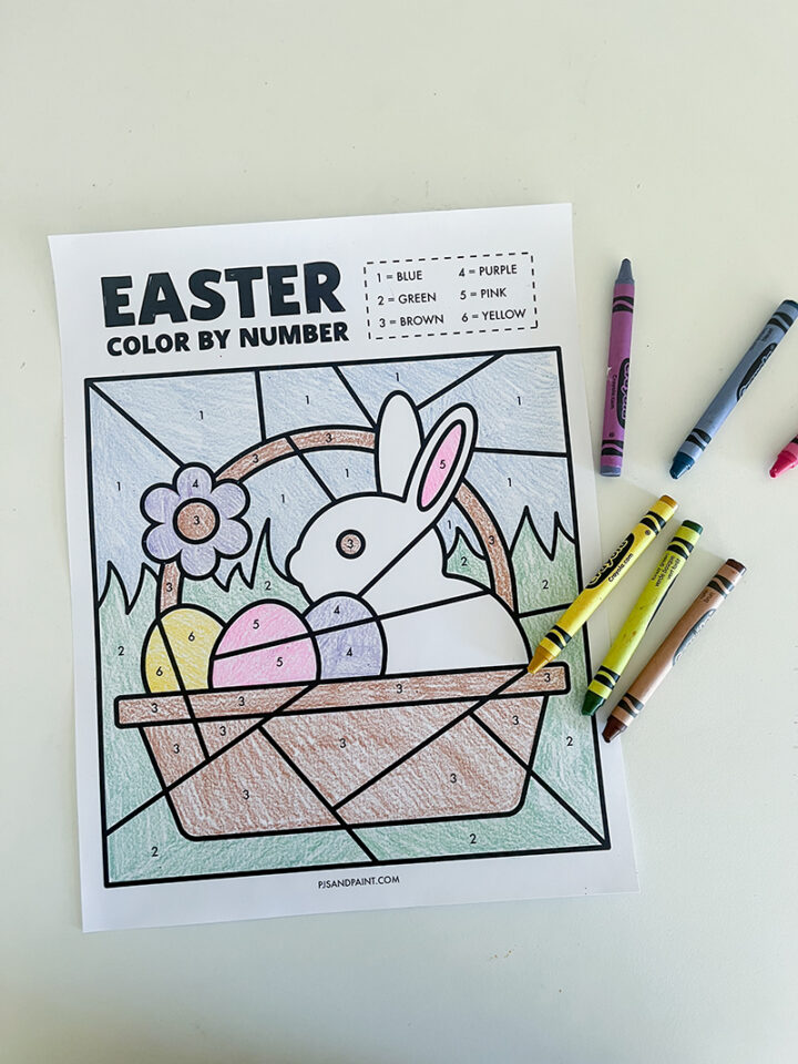 Free Printable Easter Color by Number Worksheet - Pjs and Paint