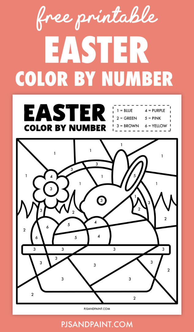 Free Printable Easter Color by Number Worksheet - Pjs and Paint