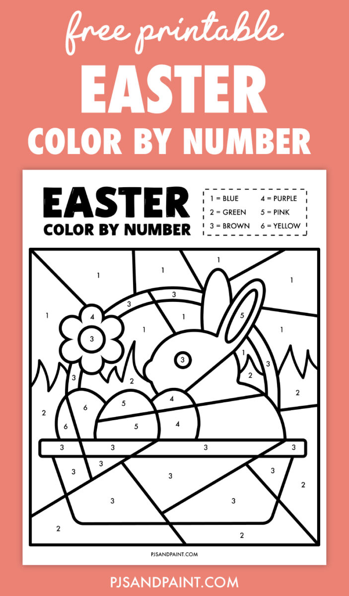 Free Printable Easter Color by Number Worksheet - Pjs and Paint