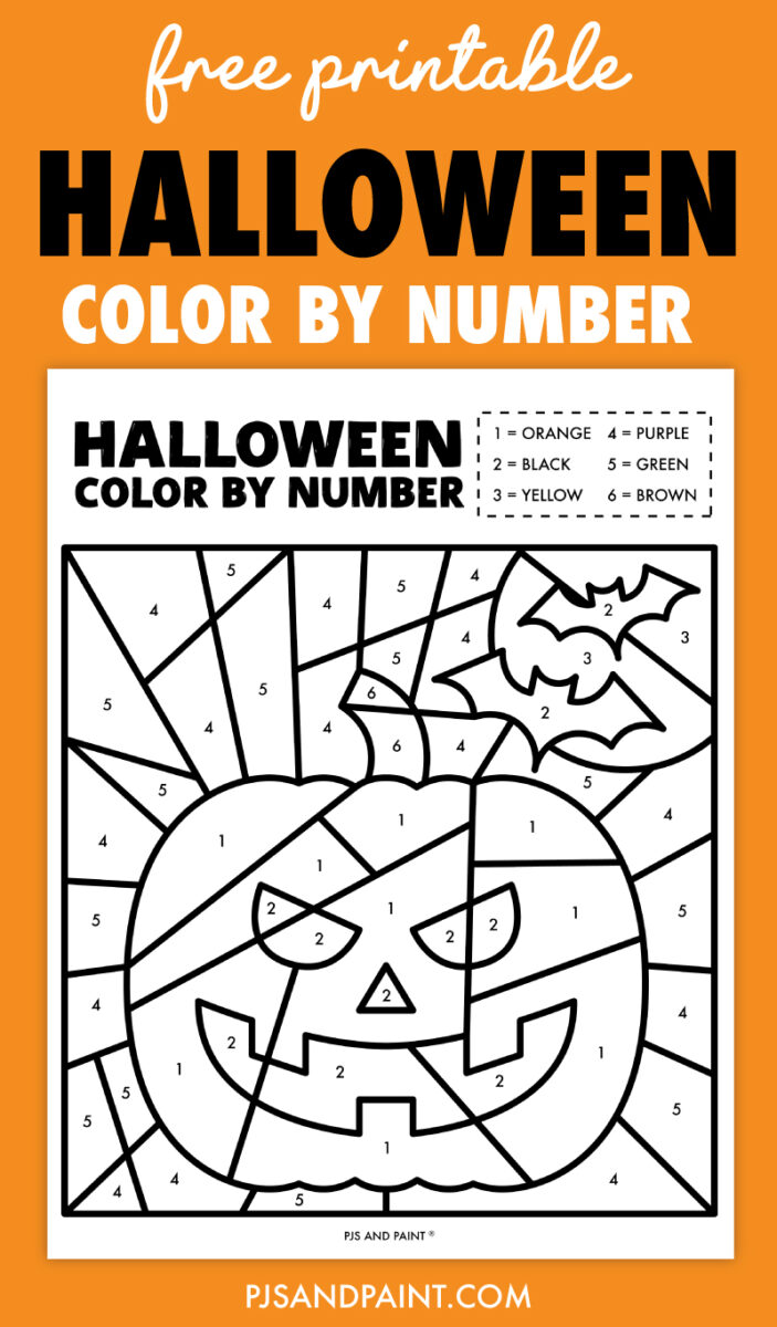 Free Printable Halloween Color by Number Worksheet