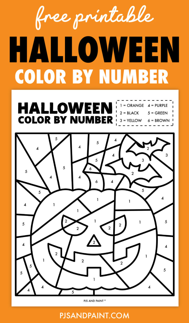 Free Printable Halloween Color by Number Worksheet
