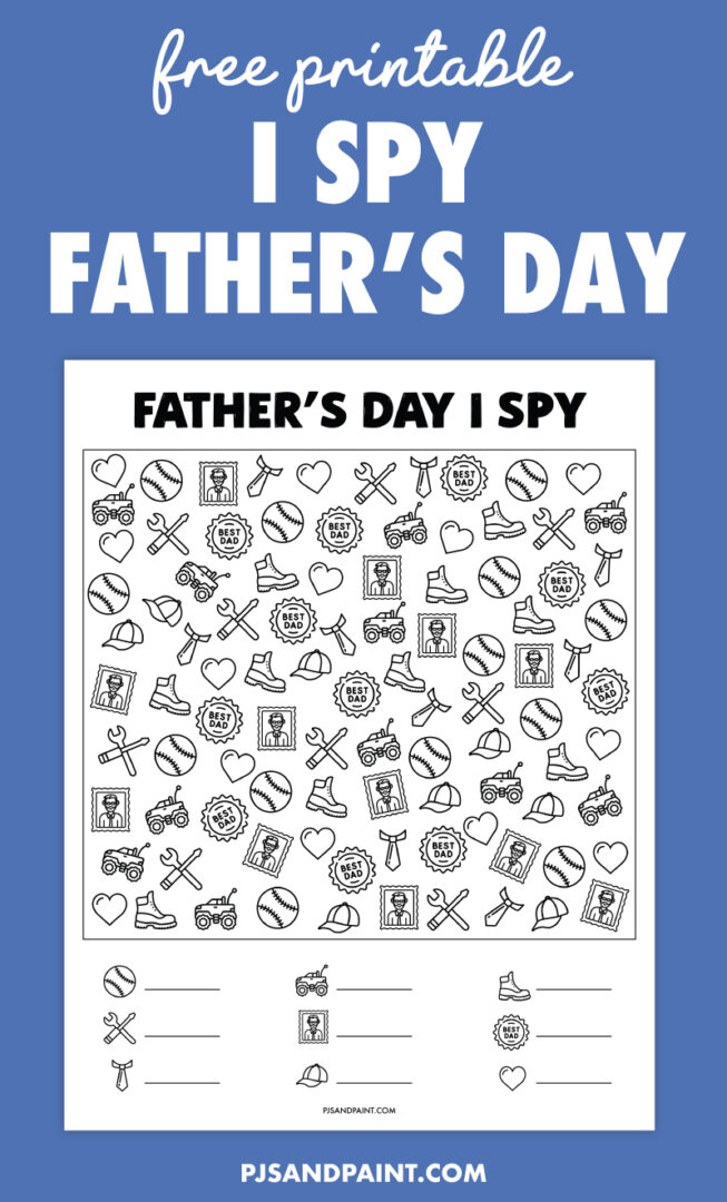 Free Printable Father's Day I Spy - Pjs and Paint