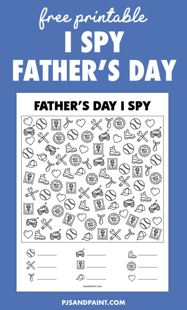 Free Printable Father's Day I Spy - Pjs and Paint