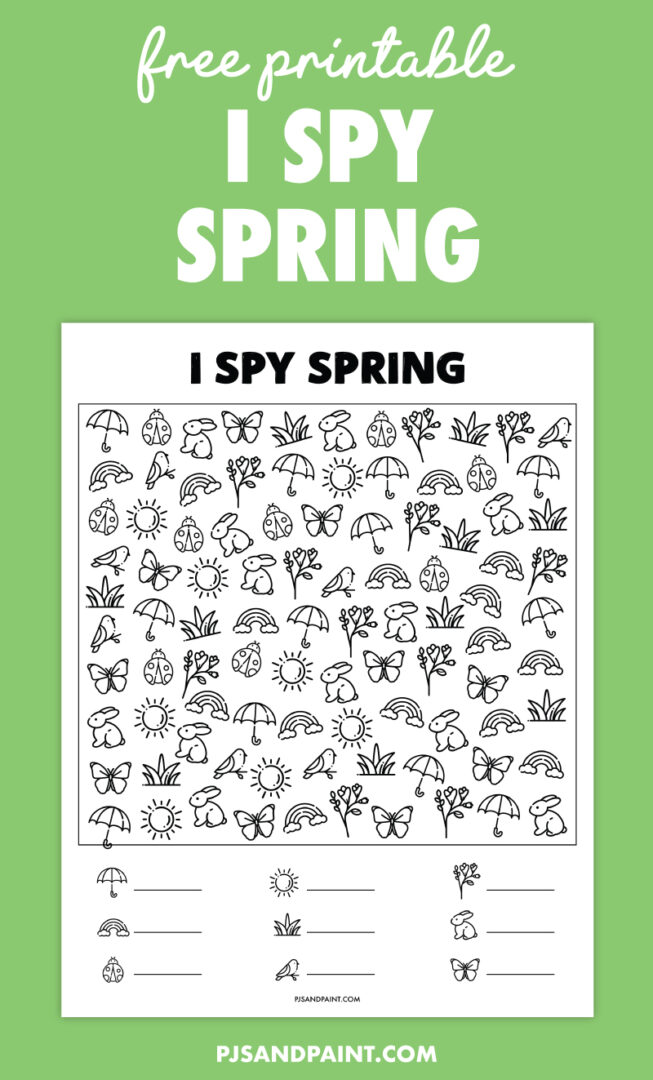 Free Printable Spring I Spy - Pjs and Paint
