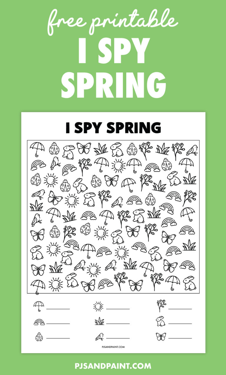 Free Printable Spring I Spy - Pjs and Paint