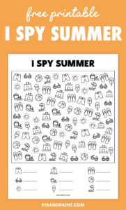 Free Printable Summer I Spy - Pjs and Paint