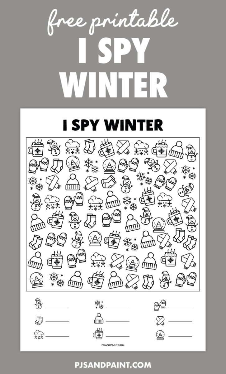 Free Printable Winter I Spy Game | Activity for Kids - Pjs and Paint