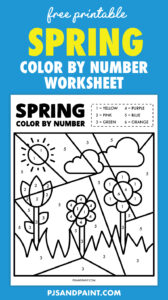 Free Printable Spring Color By Number Worksheet - Pjs and Paint
