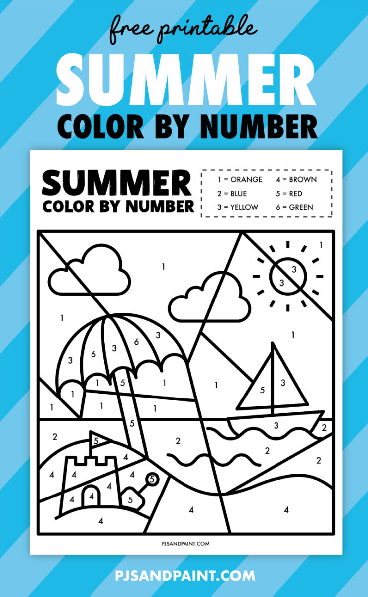 Free Printable Summer Color By Number Worksheet