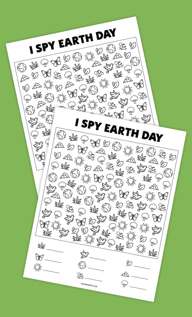 Free Printable Earth Day I Spy - Pjs and Paint