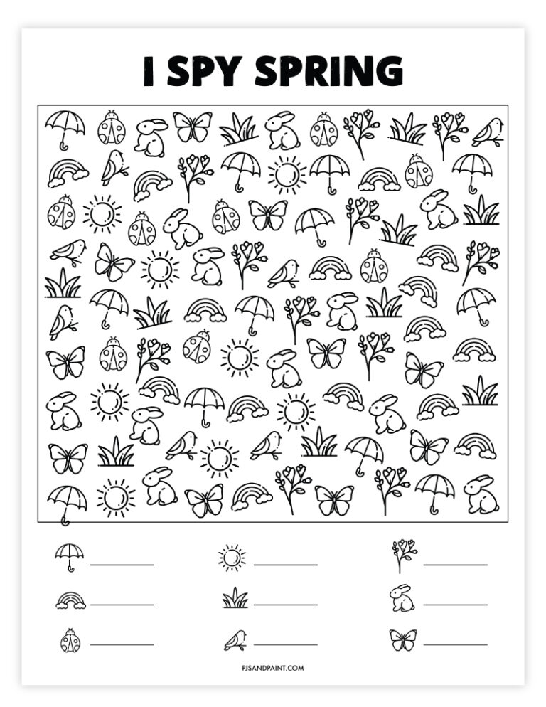 28 Free Printable I Spy Games - Pjs and Paint