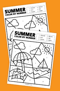 Free Printable Summer Color By Number Worksheet