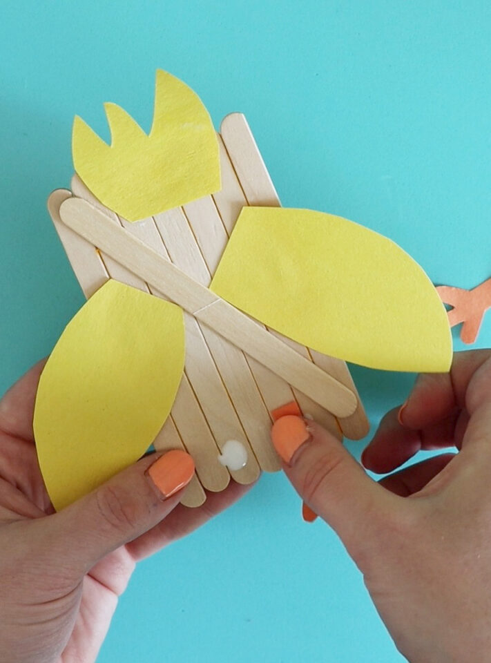Popsicle Stick Chick Craft - Pjs and Paint