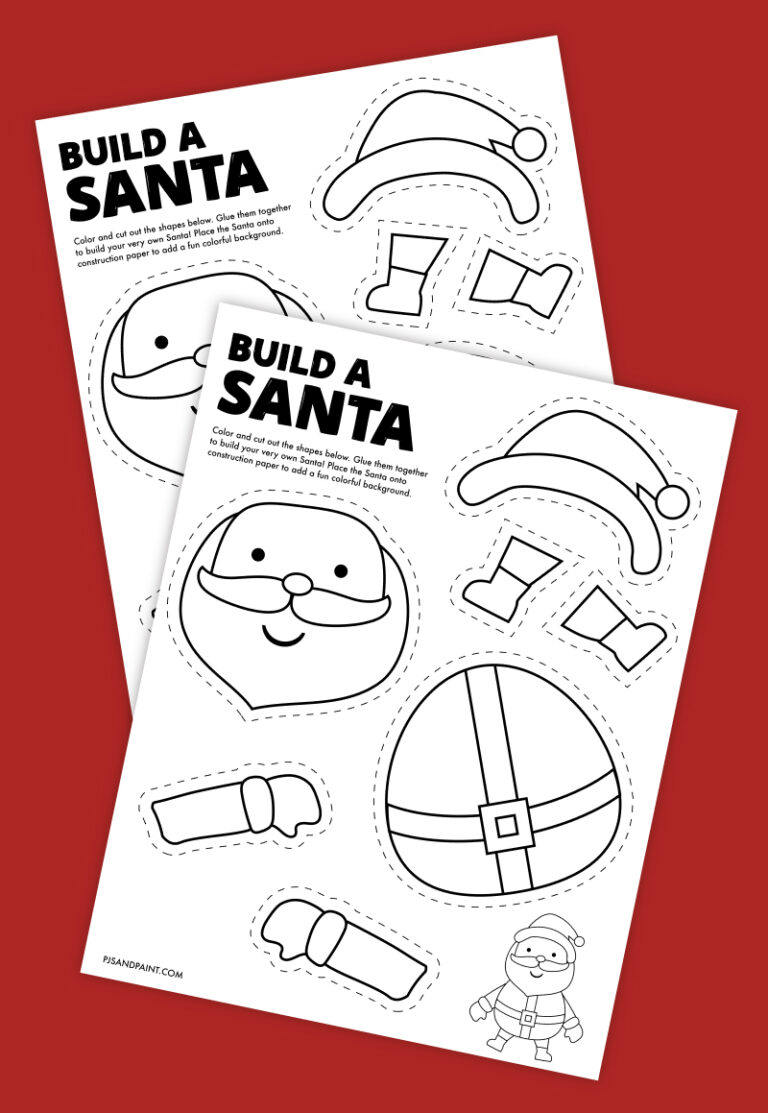 Free Printable Build a Santa Craft - Pjs and Paint