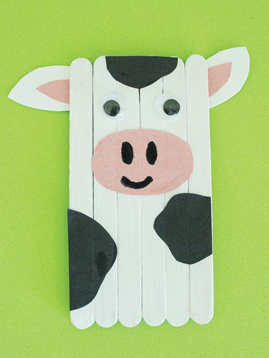 Popsicle Stick Cow Craft - Pjs and Paint