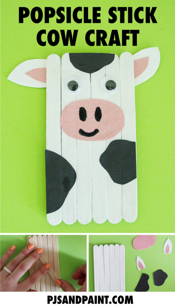 Popsicle Stick Cow Craft - Pjs and Paint