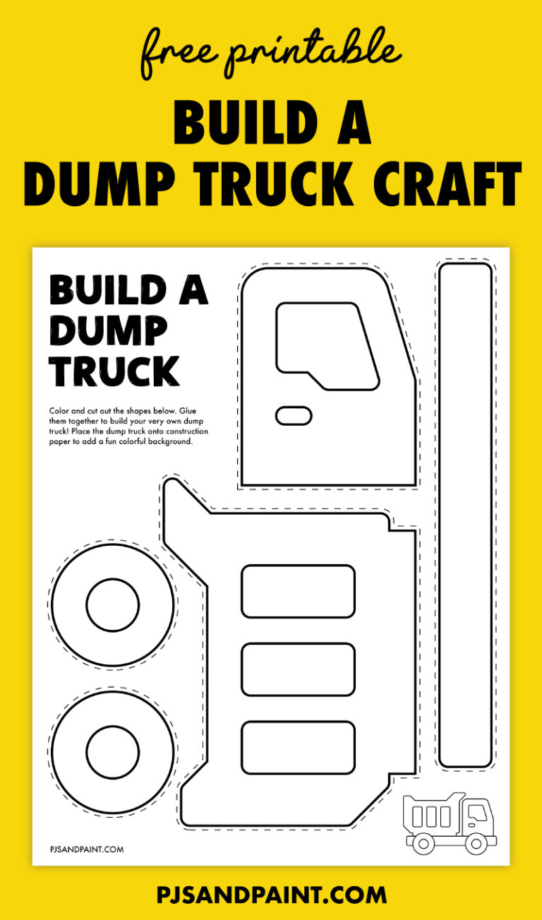 Free Printable Build a Dump Truck Craft - Pjs and Paint