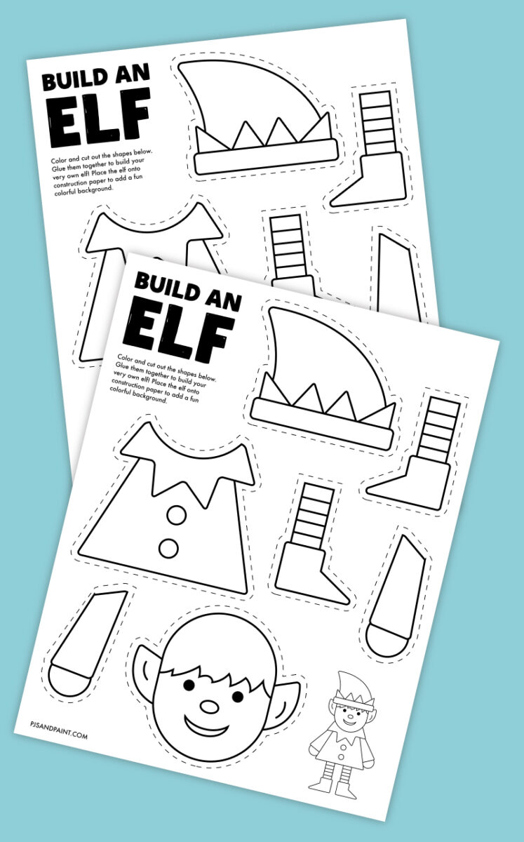 Free Printable Build an Elf Craft - Pjs and Paint