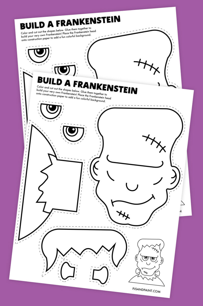 Free Printable Build a Frankenstein Craft - Pjs and Paint