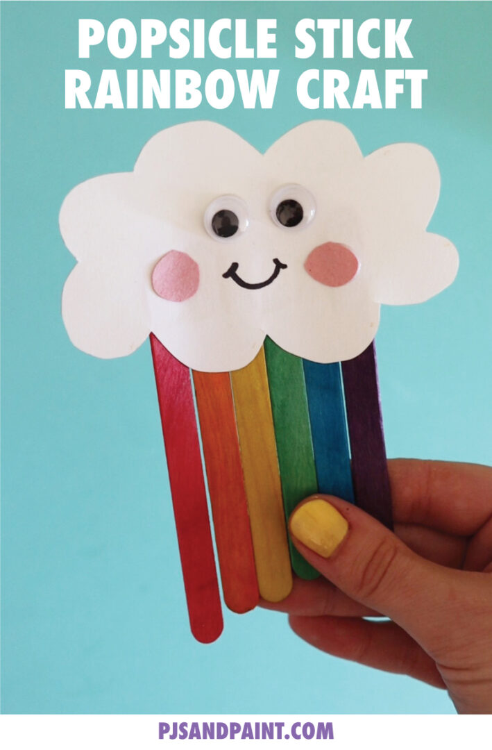 Popsicle Stick Rainbow Craft - Pjs and Paint