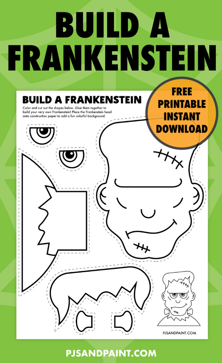 Free Printable Build a Frankenstein Craft - Pjs and Paint