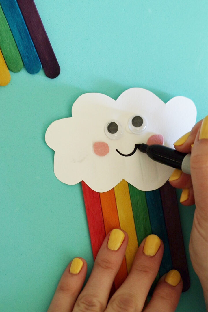 Popsicle Stick Rainbow Craft - Pjs and Paint