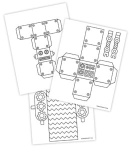 Free Printable 3D Build a Robot Craft - Pjs and Paint