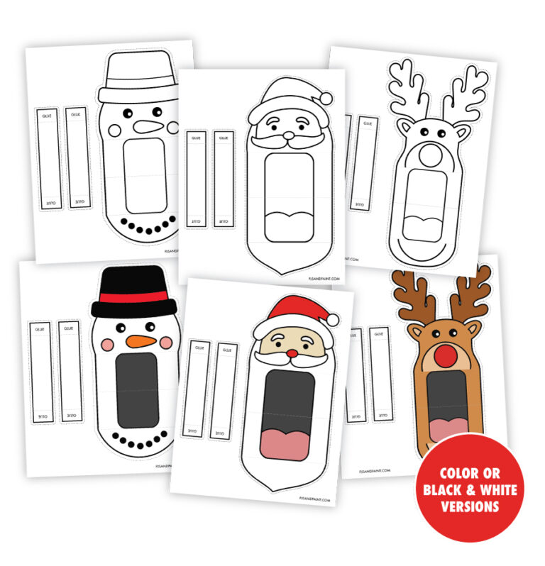 Free Printable Paper Christmas Hand Puppets - Pjs and Paint