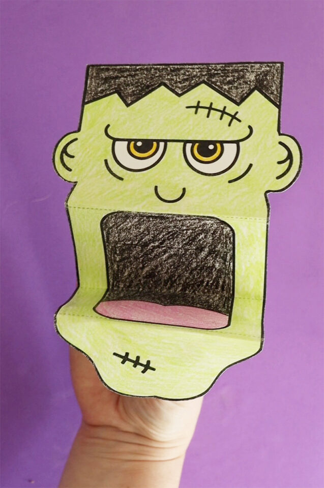 Free Printable Paper Halloween Hand Puppets - Pjs and Paint