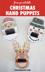 Free Printable Paper Christmas Hand Puppets - Pjs and Paint