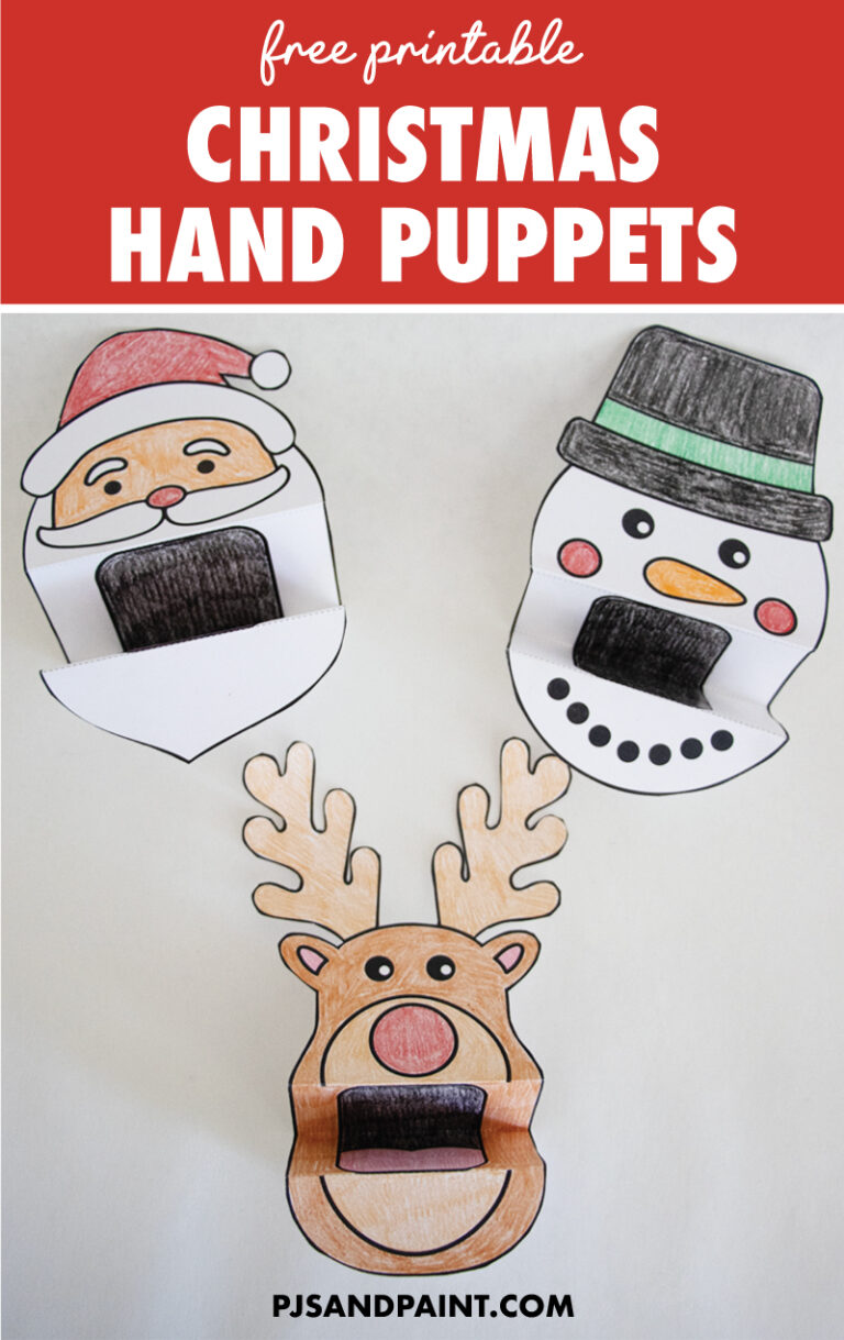 Free Printable Paper Christmas Hand Puppets - Pjs and Paint